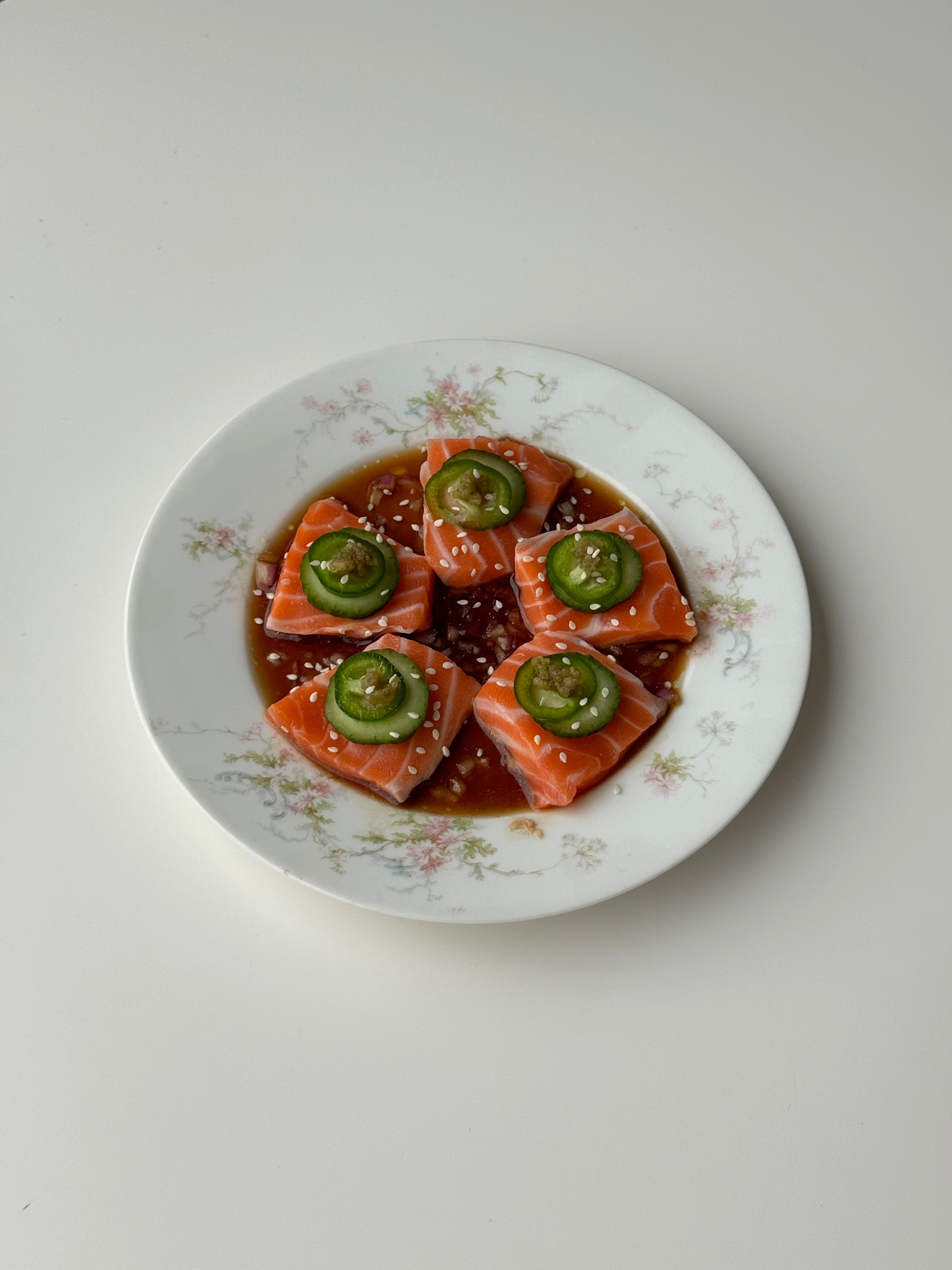 Yuzu Soy Dressing on Salmon Sashimi | YUZUCO Recipes